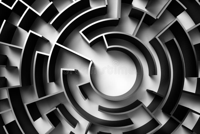 Close-up of an Abstract Maze Stock Illustration - Illustration of ...