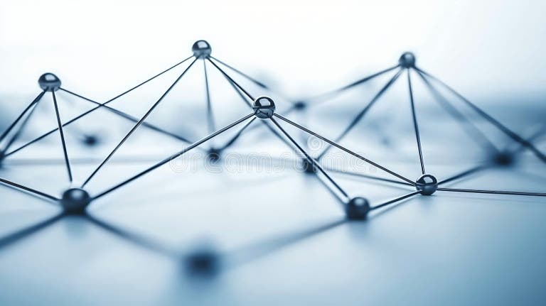 Abstract Network Connection Interlinked Nodes and Metallic Structure AI Generated. Stock ...