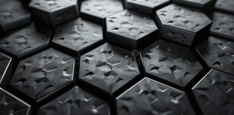 Abstract Pattern of Black Hexagon Shapes Stock Image - Image of wall ...