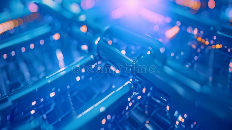 A Close Up Abstract Rendering Of Blockchain Technology Featuring Interconnected Metallic