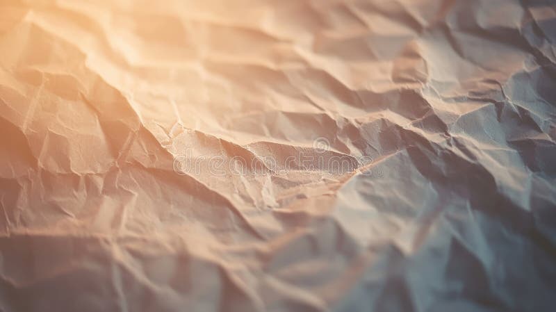 Close-up Abstract Rumpled White Paper Texture Background with Warm ...