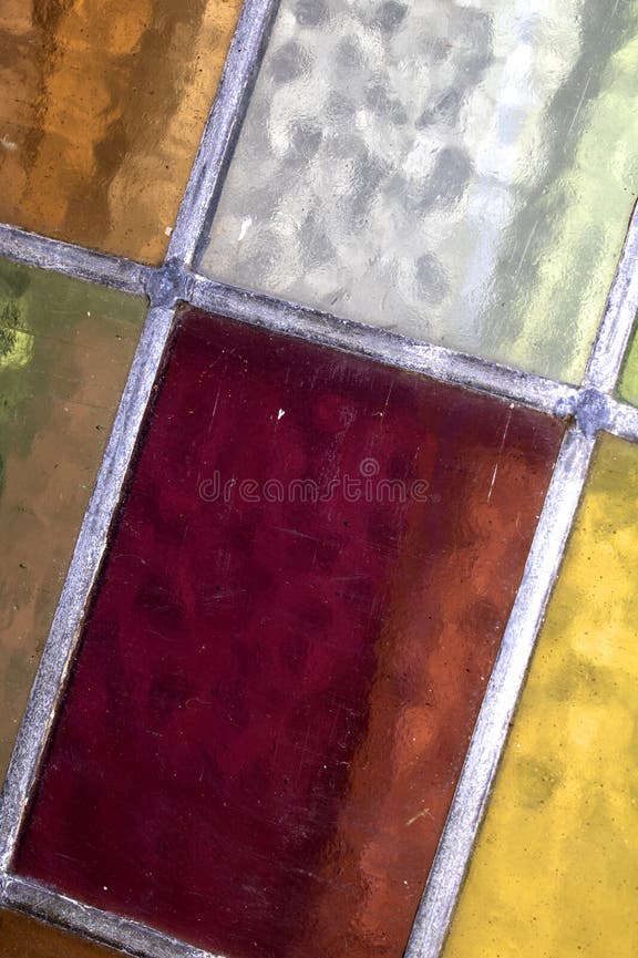 Close Up Abstract Square Stained Glass Window Sections Multicoloured ...