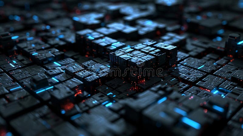 Close-up Abstract Technological Background, Complex Structure of ...