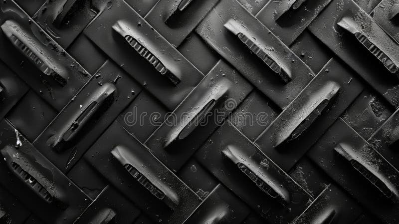 Close-up Abstract Texture of a Black Woven Pattern with Raised Ridges ...