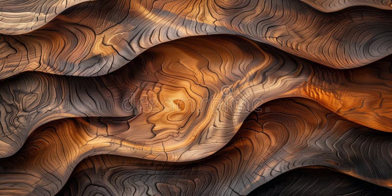 Close-up of an Abstract Wooden Texture with Undulating Grain Patterns ...