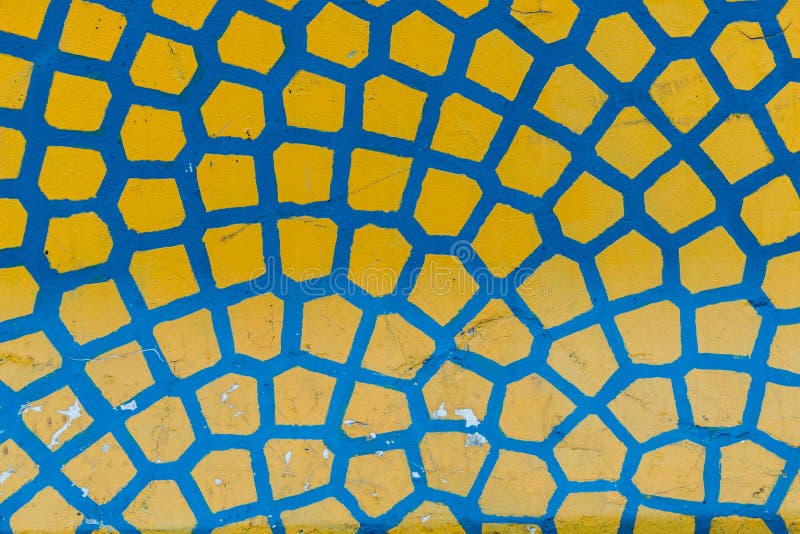 Close Up of Abstract Yellow and Blue Pattern Stock Photo - Image of ...