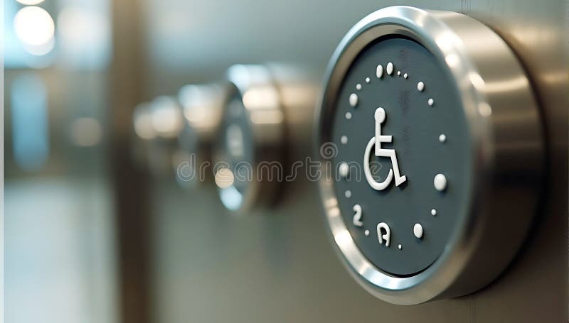 A Close-up of an Accessible Elevator Button with Braille and Raised ...