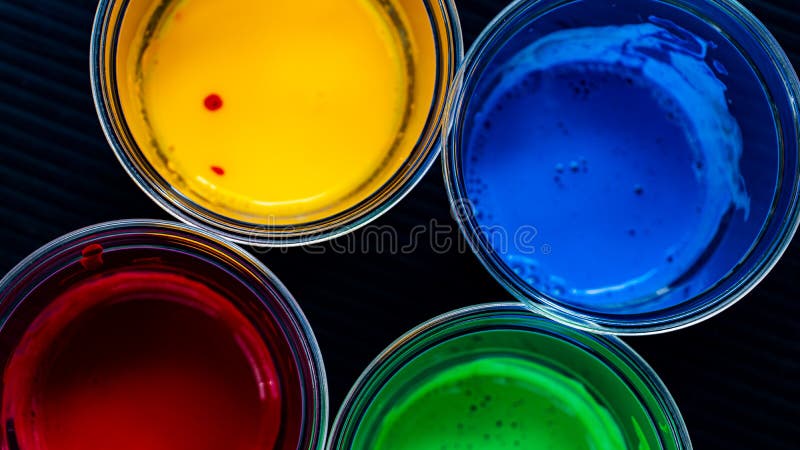 Close Up Acrylic Color in a Glass Stock Photo - Image of color, ocean ...