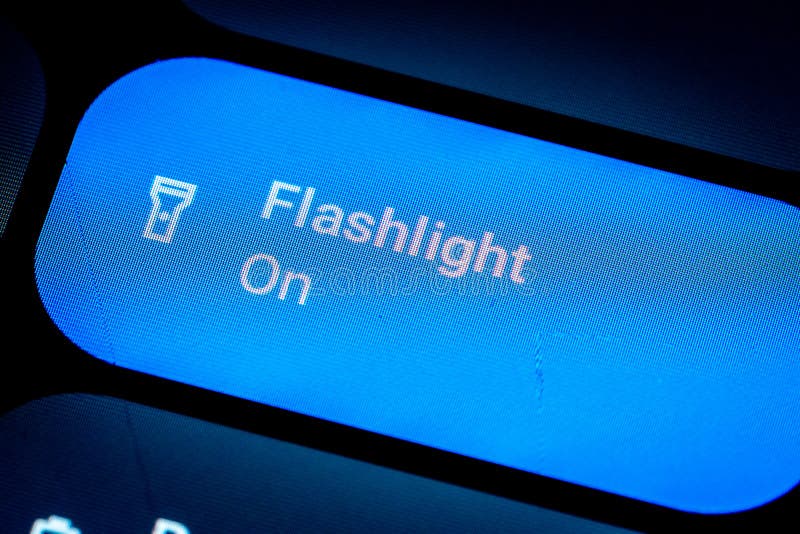 Active Button To Enable the Flashlight of a Smartphone Stock Photo ...