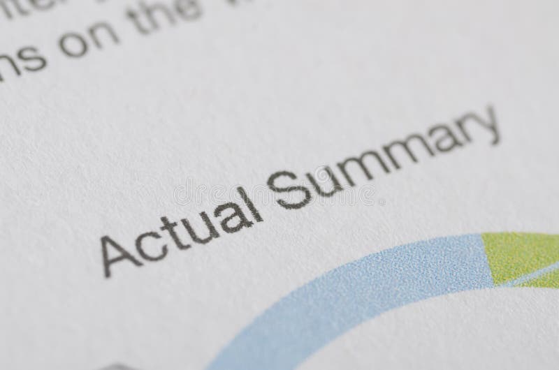 The "Actual Summary" Section of a Business Report, Distilling Complex Chart Information into ...