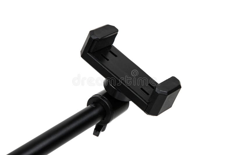 Close-up of Adjustable Black Phone Clamp Mount on White Background ...
