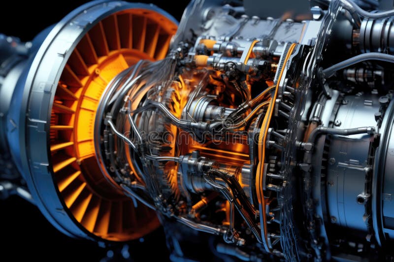 Close-up of Advanced Aerospace Engine Technology Stock Photo - Image of ...
