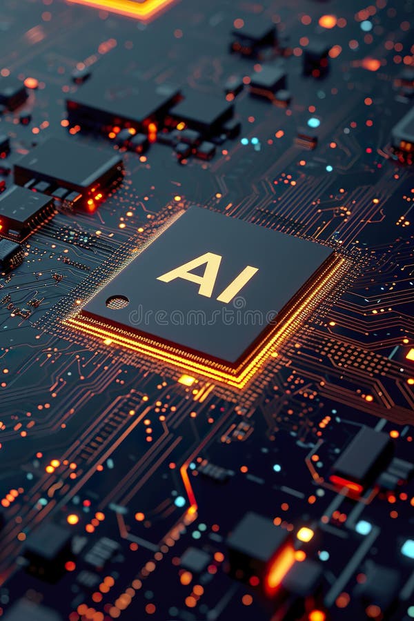 Close-up of Advanced Computer Microchip for Artificial Intelligence ...