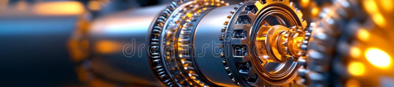 Close-Up of Advanced Mechanical Gears and Components Stock Illustration ...