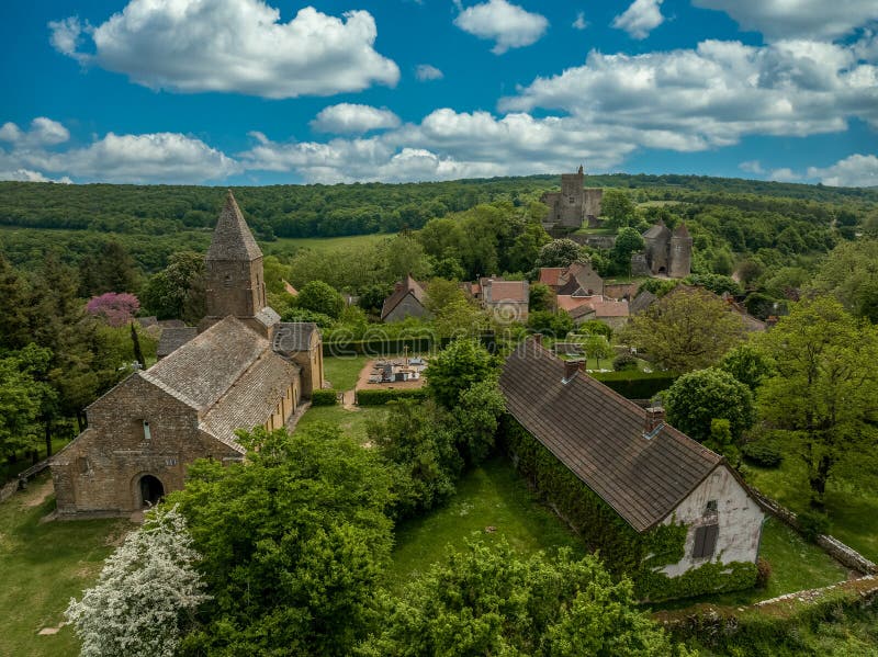 Aerial View of the Rectangular Keep, Ruined Gothic Palace and Circular ...