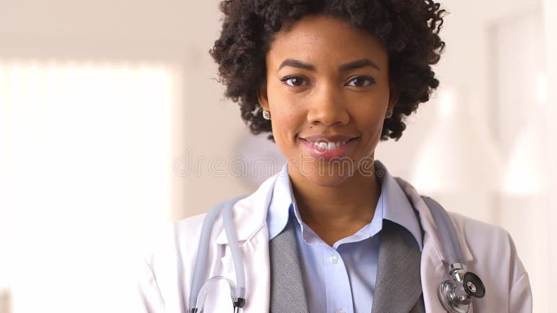 Close Up of African American Doctor Smiling Stock Video - Video of ...