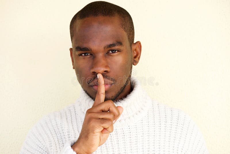 Close Up African American Man with Finger Over Lips Stock Photo - Image ... Close Up African American Man with Finger Over Lips Stock Photo - Image ...