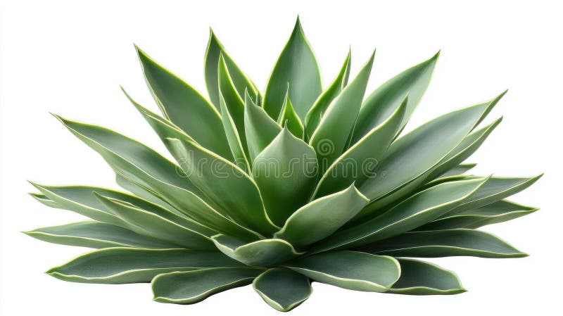 Close-up of Agave Plant Leaves on White and Vibrant Growth Pattern ...
