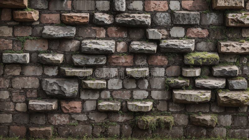 Highly Detailed Brick Wall Texture with Aged Stonework Stock Photo ...