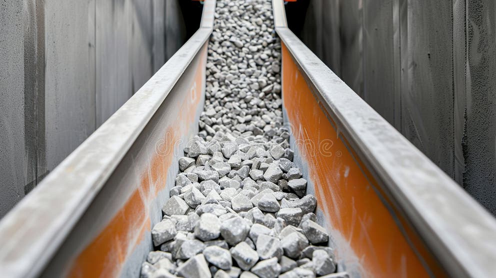 Close-up of an Aggregate Processing Device for Crushing Various Types ...