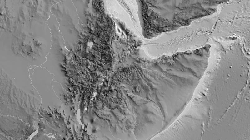 Ethiopia Area. Grayscale Map Stock Illustration - Illustration of ...