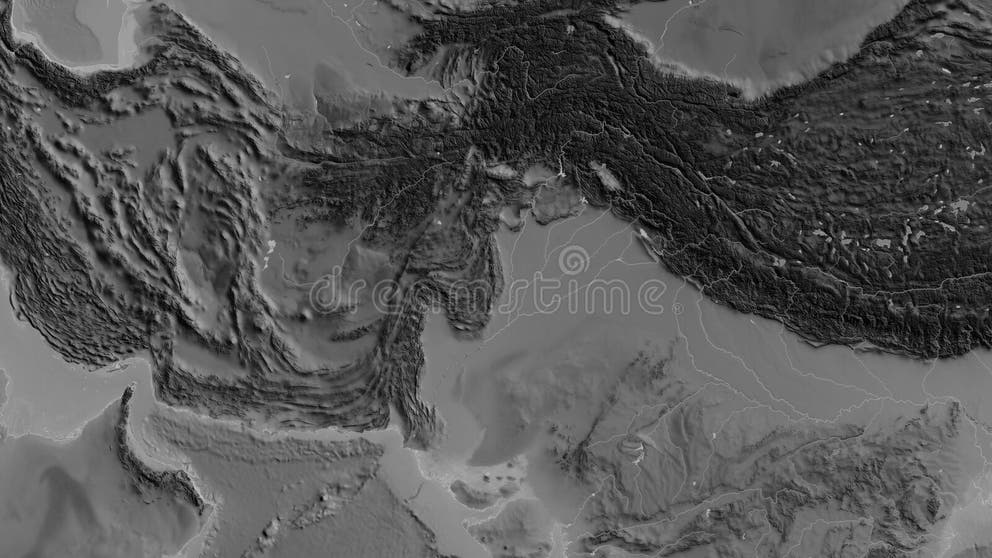 Pakistan Area. Grayscale Map Stock Illustration - Illustration of ...