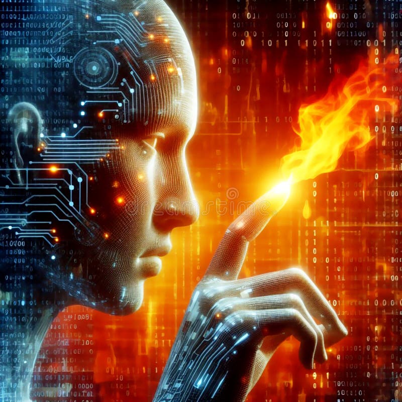 Close-up of an AI - Artificial Intelligence 6 Stock Illustration ...