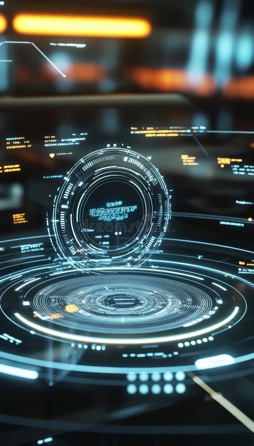 Close Up of an Ai Hologram Interface with Intelligent Virtual Assistant ...