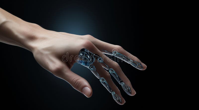 Close-up of AI Robot Hand, AI Robot Hand on Technology Background ...