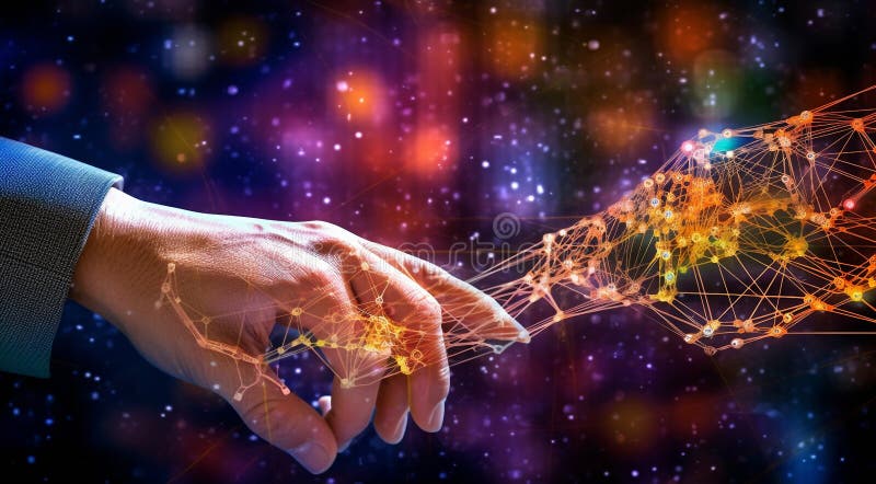 Close-up of AI Robot Hand, AI Robot Hand on Technology Background ...