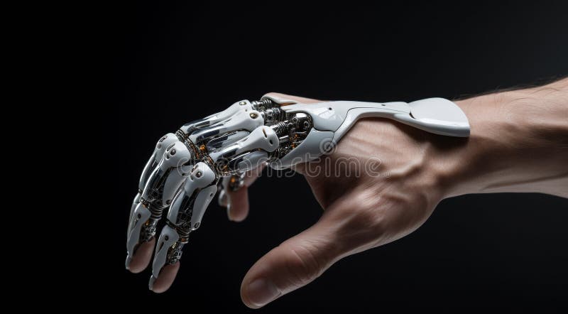 Close-up of AI Robot Hand, AI Robot Hand on Technology Background ...
