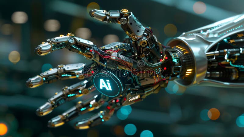 Close Up of Ai Robotic Hand, Symbolizing Advancements in Artificial ...