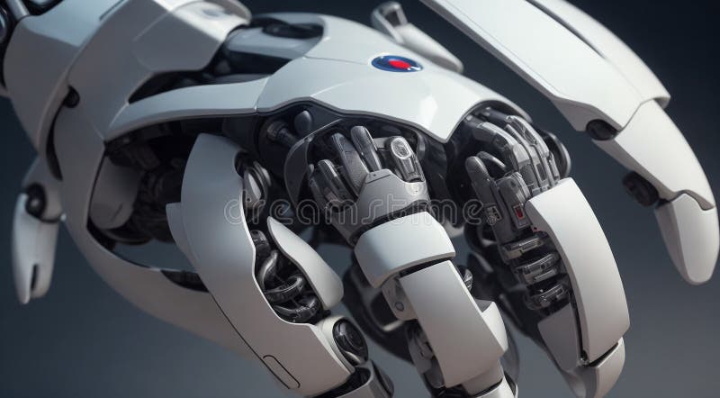 Close-up of AI Robot Hand, AI Robot Hand on Technology Background ...