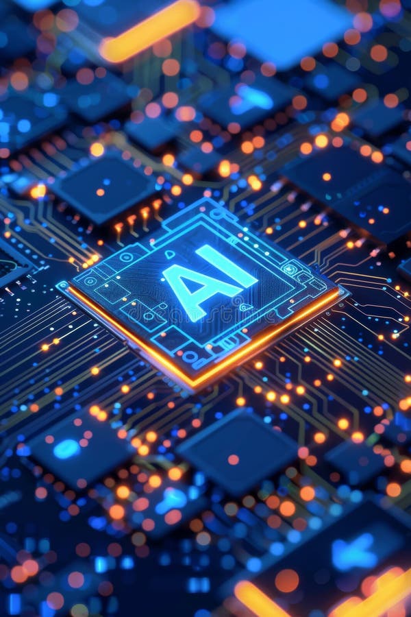 Close-up of AI Technology on Circuit Board Representing Artificial ...