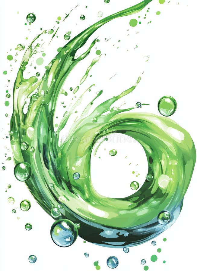 A Close-up of an Air-bubbled Translucent Green Liquid. Stock Image ...