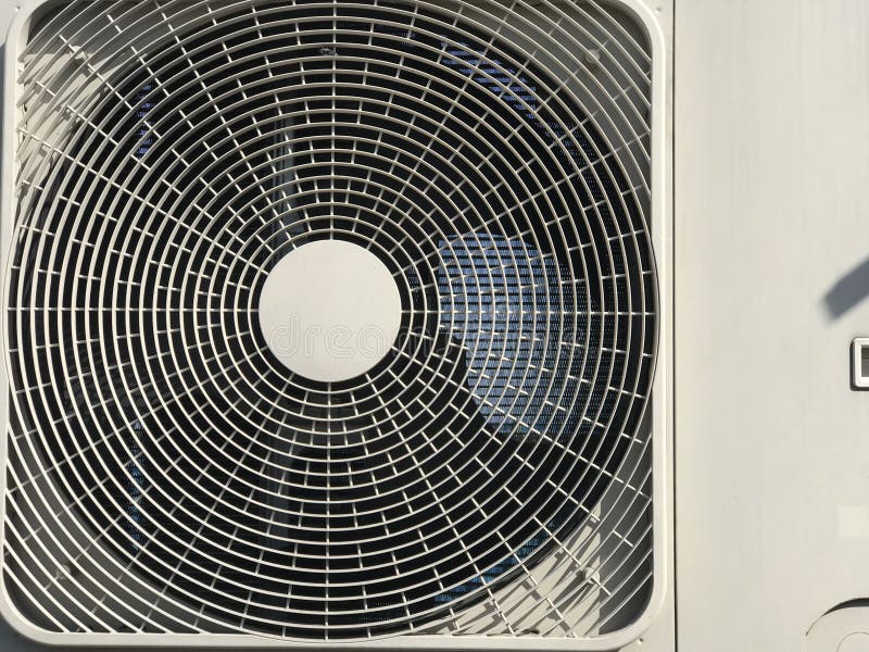 Close Up Air Compressor, Cover of Air Condenser from Outdoor Unit Air ...