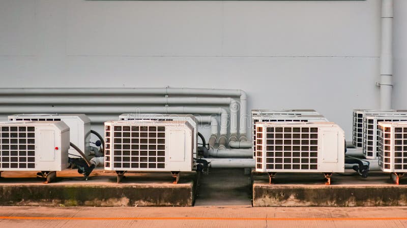 Close Up of Air Condition of the Factory Stock Image - Image of ...
