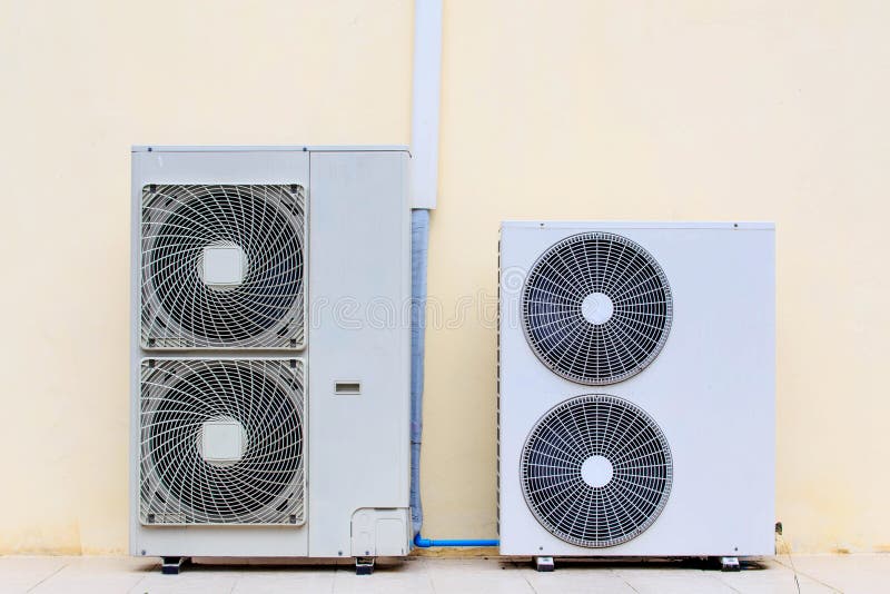 Close Up Air Conditioner Heating Units Installation Outside of B Stock ...