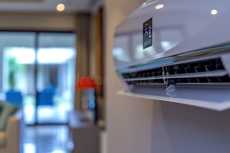 Close-up of an Air Conditioner S Digital Temperature Display, Focused ...