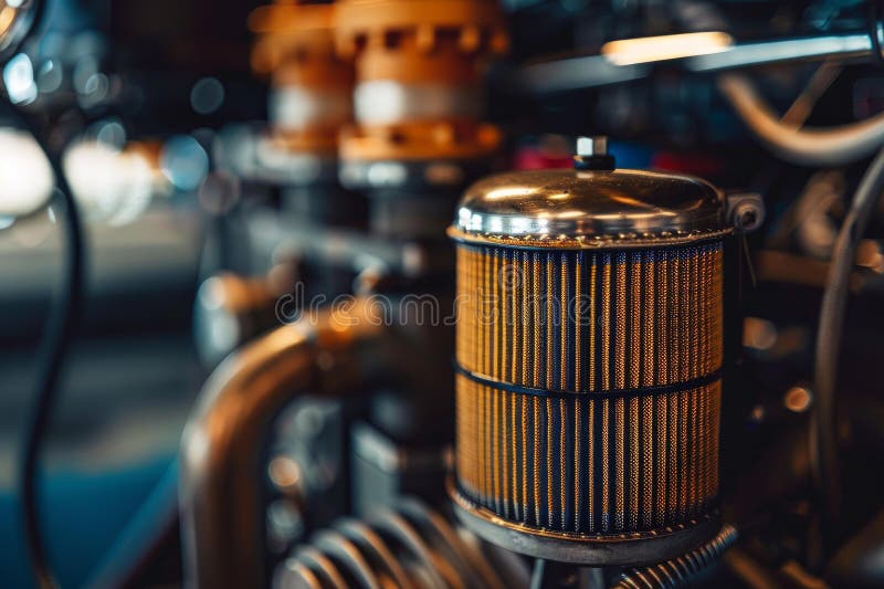 Close Up of Air Filter in Powerful V8 Engine Stock Photo - Image of ...
