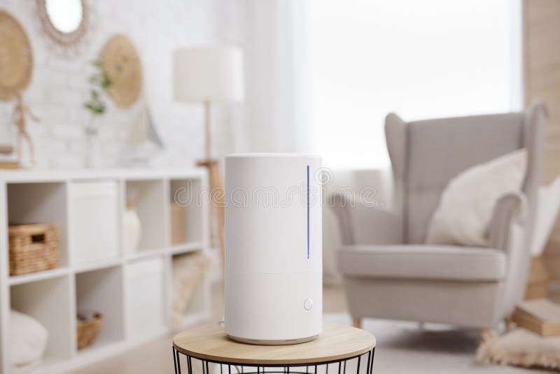 Close Up of Air Humidifier in Modern Scandinavian Interior Stock Image ...