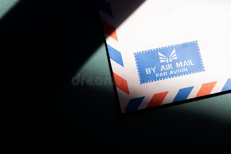 Close up Air Mail envelope editorial image. Image of send - 222953220