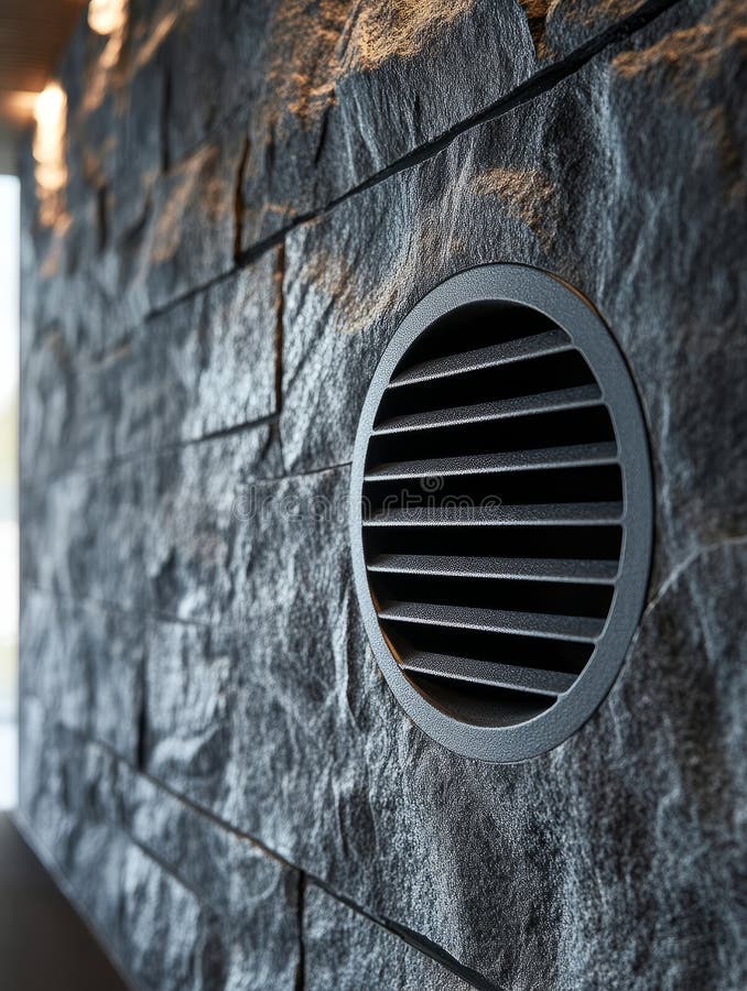 Close-up of an Air Vent on a Stone-textured Wall Stock Image - Image of ...