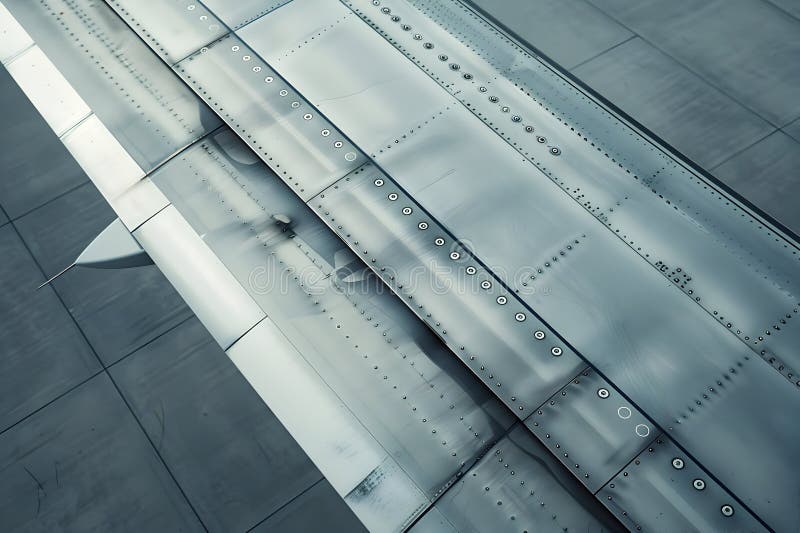 A Close-up of an Aircraft Wing Showcasing Its Metallic Surface and ...