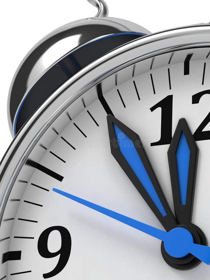 Clock at 12:00 Midnight or Noon Stock Illustration - Illustration of ...