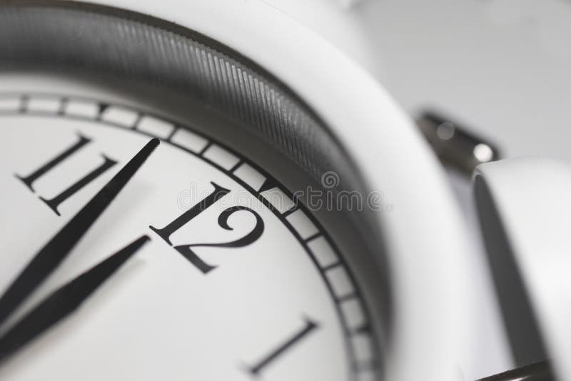 Close Up of Alarm Clock , 11 and 12 Numbers. Stock Image - Image of ...