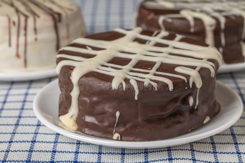 Close Up of an Alfajor, Typical Candy in Argentina, on a Checkered ...