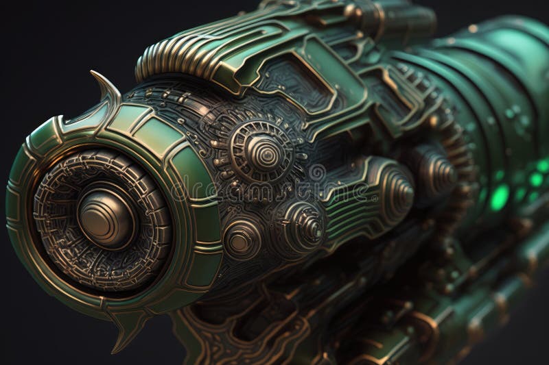 Close-up of Alien Blaster, with Its Intricate Details Visible Stock ...