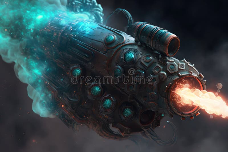 Close-up of Alien Blaster with Smoke Rising from the Muzzle Stock ...