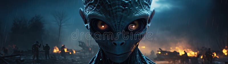 A close up of a alien stock illustration. Illustration of generative ...